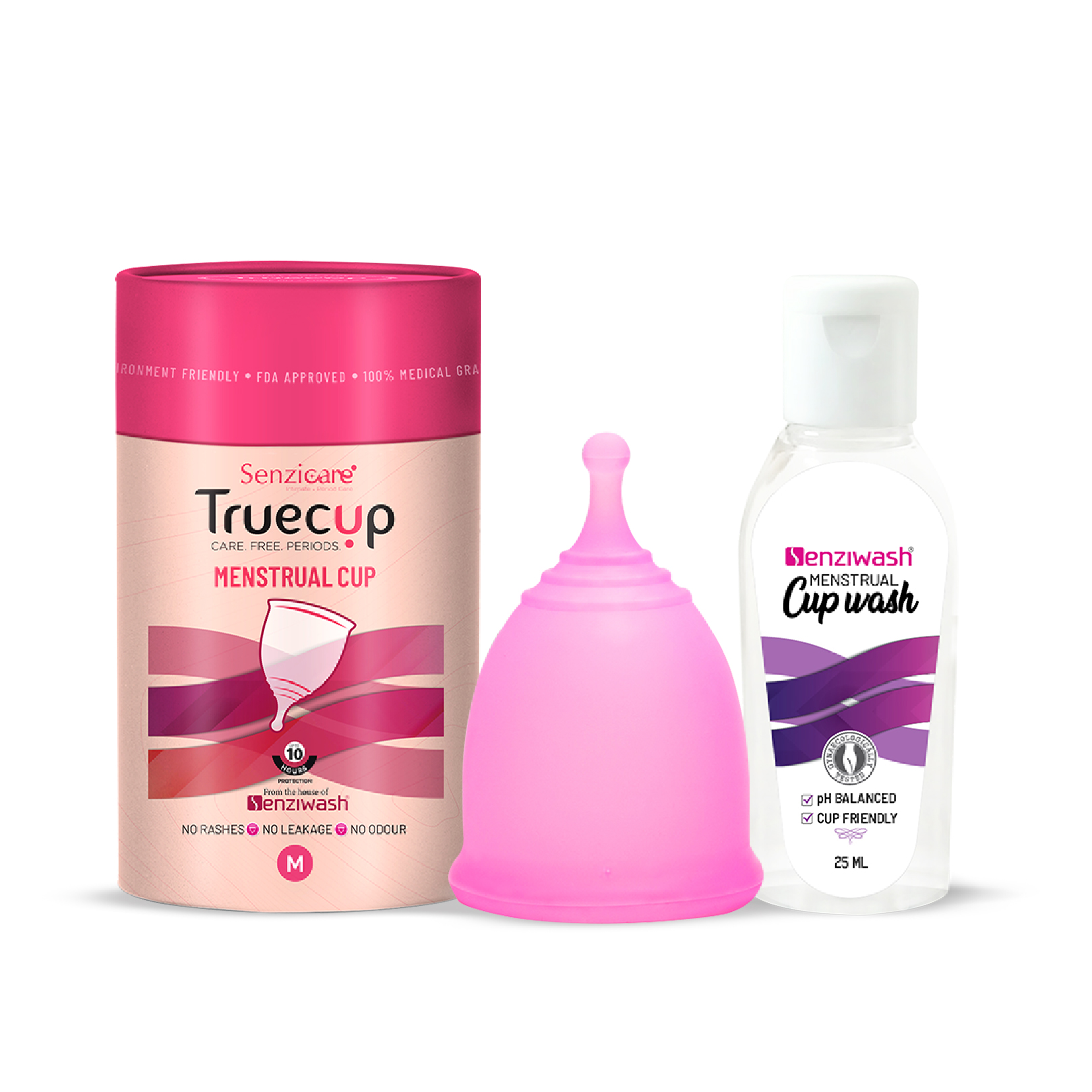 Senziwash Truecup Medium Reusable Menstrual Cup & Cup Wash - Senziwash