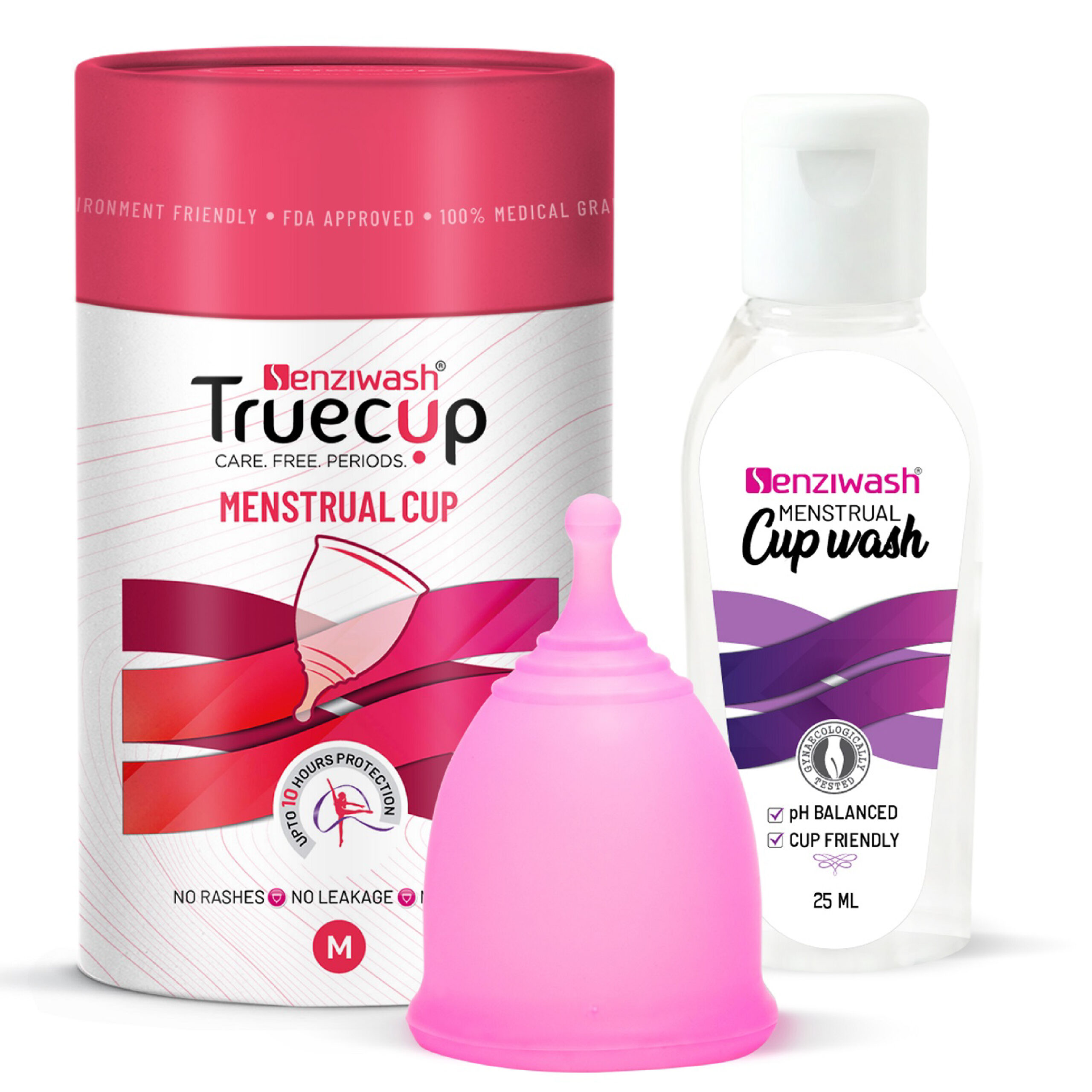 Senziwash Truecup Medium Reusable Menstrual Cup & Cup Wash - Senziwash