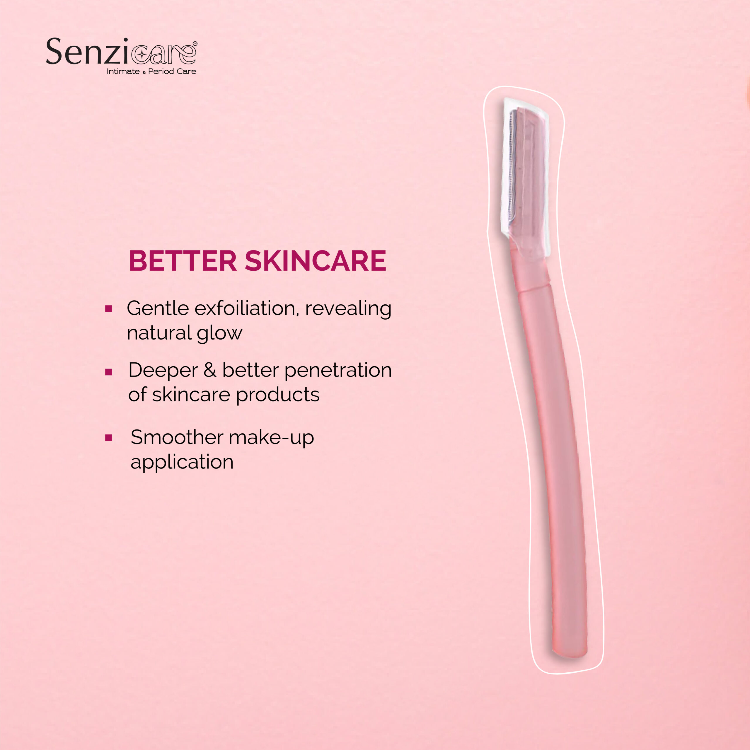 Senzicare Reusable Face Razor for Women Facial Hair- 3 Razors - Senziwash